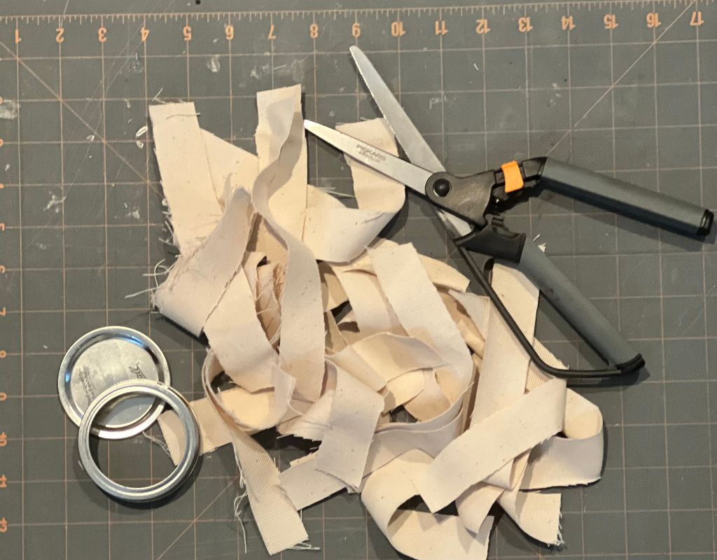 Mason Lid Fabric Flowers - MiMi-a great name for grandma